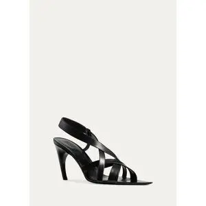 Khaite Sadie 85mm Multi-strap Leather Sandals - Black