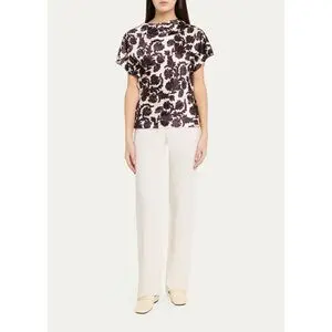Veronica Beard Redgrave Damask Blouse - Ecru Multi