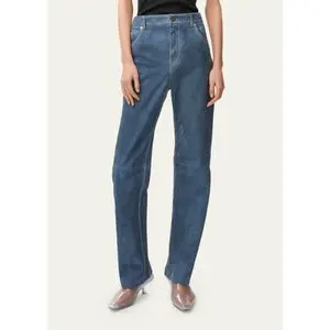 Loewe Suede Goatskin Straight-leg Trousers