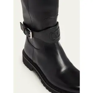 Valentino Garavani 40mm Vlogo Signature Leather Riding Boots