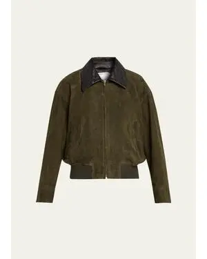 Bottega Veneta Suede Leather Blouson Jacket