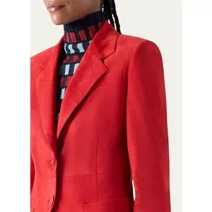 Akris Suede Single-breasted Blazer
