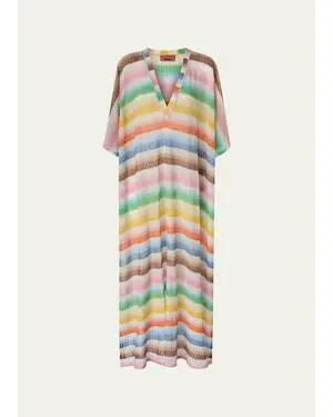 Missoni Zig Zag V-neck Maxi Beach Dress