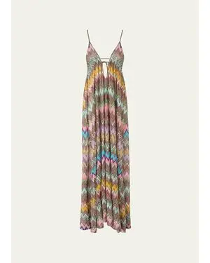 Missoni Metallic-knit Maxi Coverup Dress
