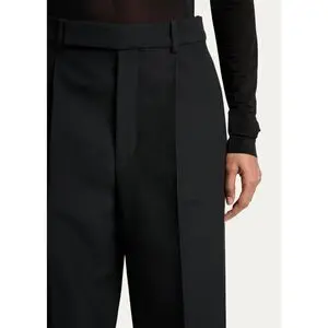 Saint Laurent Wool Grain De Poudre Straight-leg Trousers