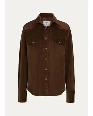 TWP Cowboy Take Me Away Corduroy Shirt - Pinecone