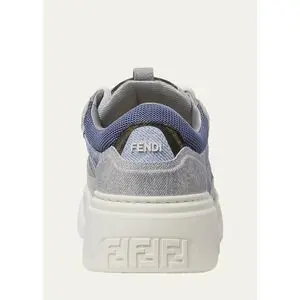 Fendi Force Denim Chunky Low-top Sneakers