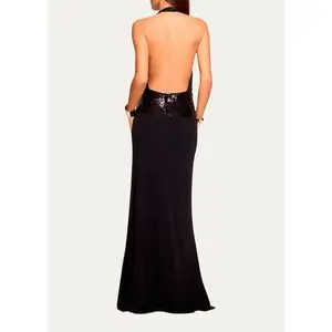 Ramy Brook Theresa Sequined Halter Gown