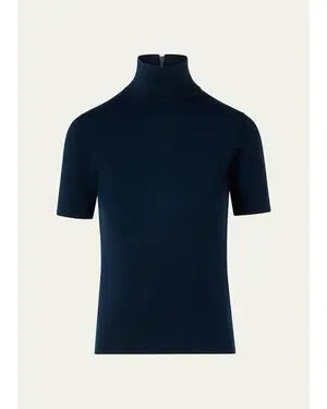 Akris Mock Turtleneck Stretch Wool Top