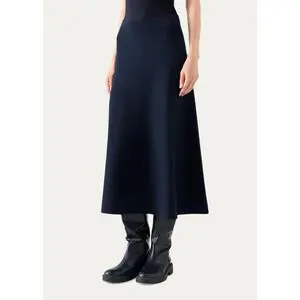 Akris Stretch-wool A-line Midi Skirt
