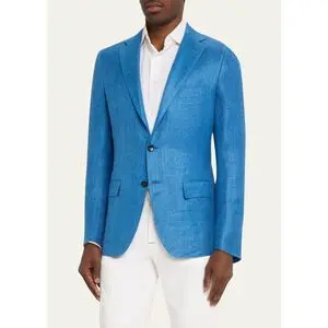 Kiton Linen, Cashmere And Silk Herringbone Sport Coat
