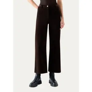 Akris Caia Velvet Straight-leg Crop Trousers