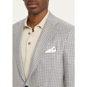 Kiton Cashmere, Silk And Linen Houndstooth Check Sport Coat