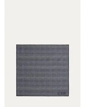 Ralph Lauren Purple Label Plaid Cashmere-silk Pocket Square - Multi