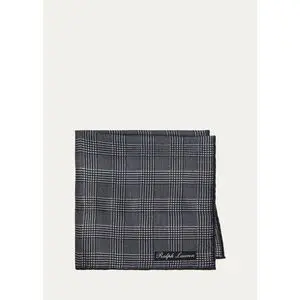 Ralph Lauren Purple Label Plaid Cashmere-silk Pocket Square