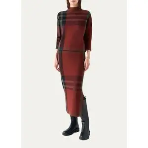 Akris Jacquard Check Boxy Sweater