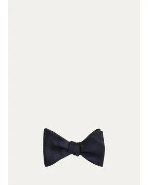 Ralph Lauren Purple Label Plaid Silk-cashmere Bow Tie - Orange