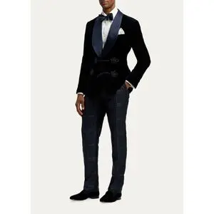 Ralph Lauren Purple Label Plaid Silk-cashmere Bow Tie