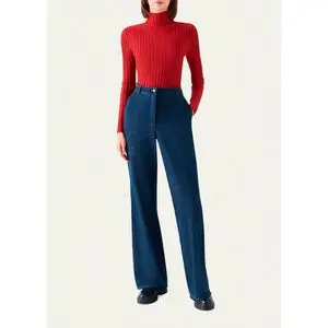 Akris Wool Knit Turtleneck Sweater - Rusty Red