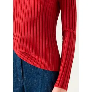 Akris Wool Knit Turtleneck Sweater - Rusty Red
