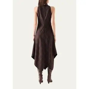 Akris Blanket Check Wool-blend Flannel Midi Dress