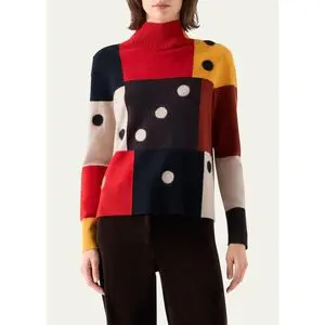 Akris Dice Intarsia Colorblock Wool-cashmere Sweater