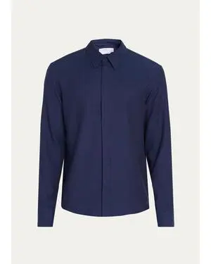 Gabriela Hearst Cotton & Cashmere Shirt - Dark Navy