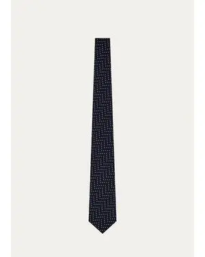Giorgio Armani Wide Chevron Geometric Silk Tie - Multi