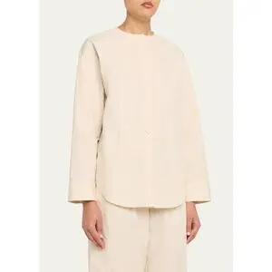 3.1 Phillip Lim Collarless Cotton Poplin Shirt