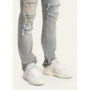 Amiri Ma Skyline Mesh And Leather Low-top Sneakers - White