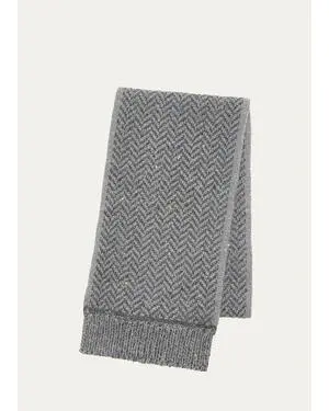 Gabriela Hearst Stanza Herringbone Cashmere Scarf - Grey Multi