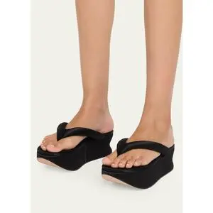 Balenciaga 90mm Gaeta Satin Platform Thong Sandals