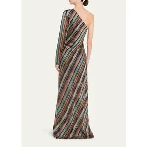 Missoni Sequined Long One-shoulder Dress