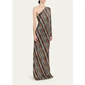 Missoni Sequined Long One-shoulder Dress