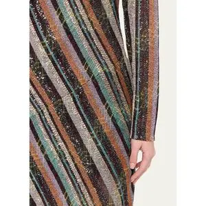 Missoni Sequined Long One-shoulder Dress