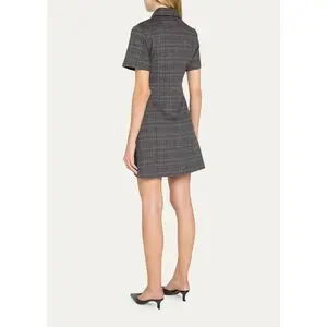 Theory Easy A-line Glen Plaid Mini Dress