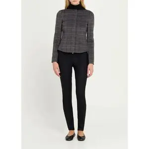 Theory Plaid Tweed Jacket - Wine Multi