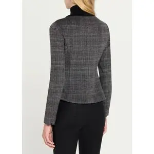 Theory Plaid Tweed Jacket - Wine Multi