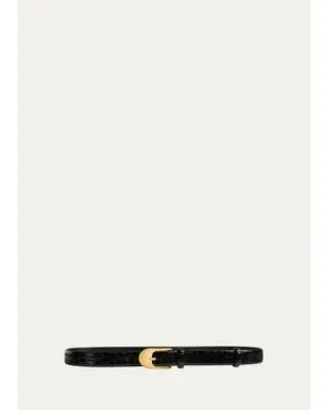 Khaite Dome Embossed Leather Belt - Black