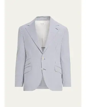 Brunello Cucinelli Cotton-blend Single-breasted Jacket - Blue