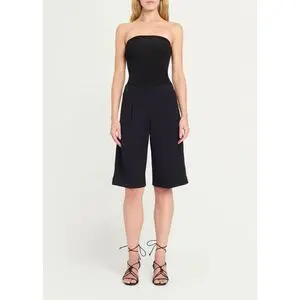 Christopher Esber Redux Strapless Jersey & Wool Bermuda Jumpsuit