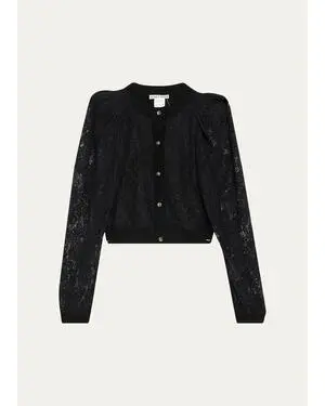Alice + Olivia Kitty Lace Overlay Cardigan