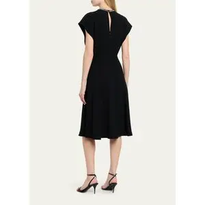 Rickie Freeman For Teri Jon Beaded Crepe A-line Midi Dress
