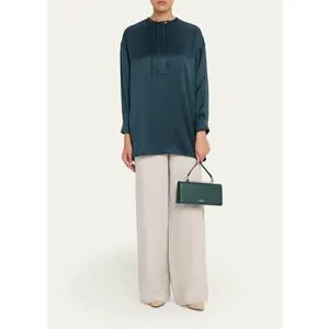 Giorgio Armani Leather Clutch Bag - Forest
