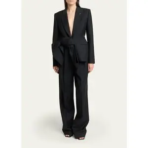 Givenchy Pleated Wool-mohair Tuxedo Pants