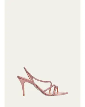 Rene Caovilla 80mm Cleo Crystal Satin Sandals