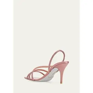Rene Caovilla 80mm Cleo Crystal Satin Sandals
