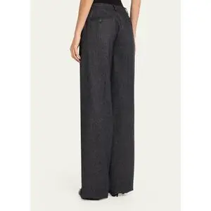 Michael Kors Camilla Wide-leg Melange Wool Trousers