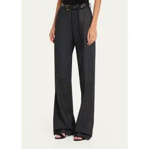 Michael Kors Camilla Wide-leg Melange Wool Trousers
