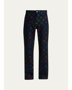 Casablanca Monogram Straight-leg Jeans - Heatmap